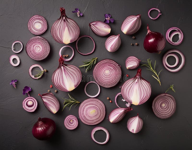 Bold Red Onion on Black: Studio Shot of Fresh Organic Ingredient Stock ...