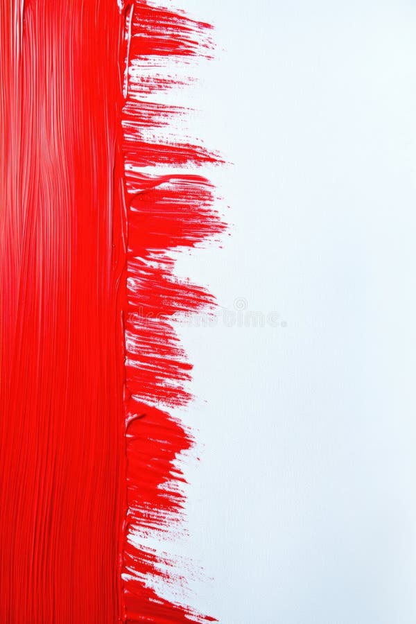 Bold Red Paint Stroke on Clean White Canvas Background Stock Photo ...