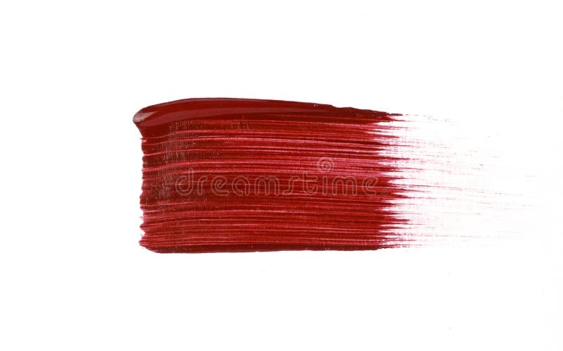 Bold Red Paint Stroke on a White Background Stock Photo - Image of ...