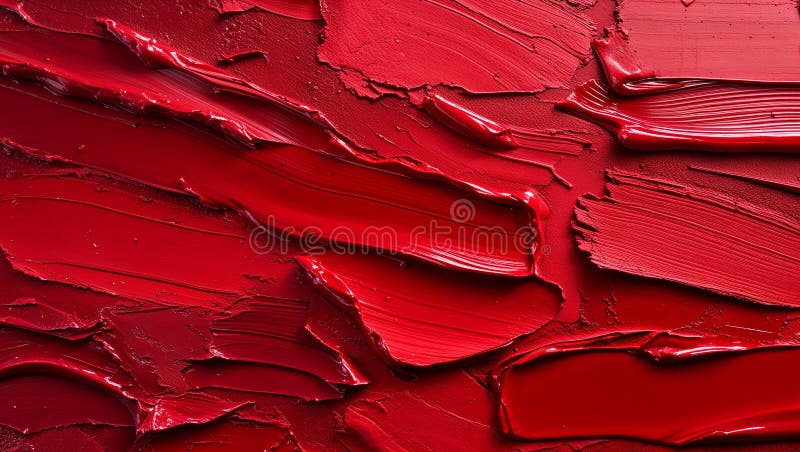 Bold Red Paint Strokes Creating Textured Abstract Art Stock ...