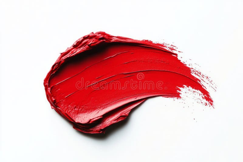 Bold Red Paint Swipe on Solid White Background. Neural Network AI ...