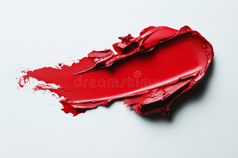 Bold Red Paint Swipe on Solid White Background. Neural Network AI ...