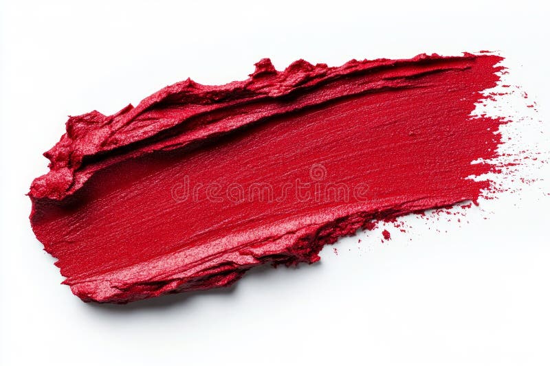 Bold Red Paint Swipe on Solid White Background. Neural Network AI ...