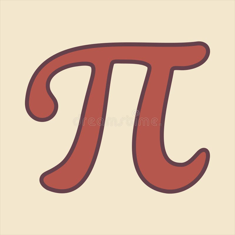 Bold Red Pi Symbol on Cream Background Playful Vector Illustration for ...