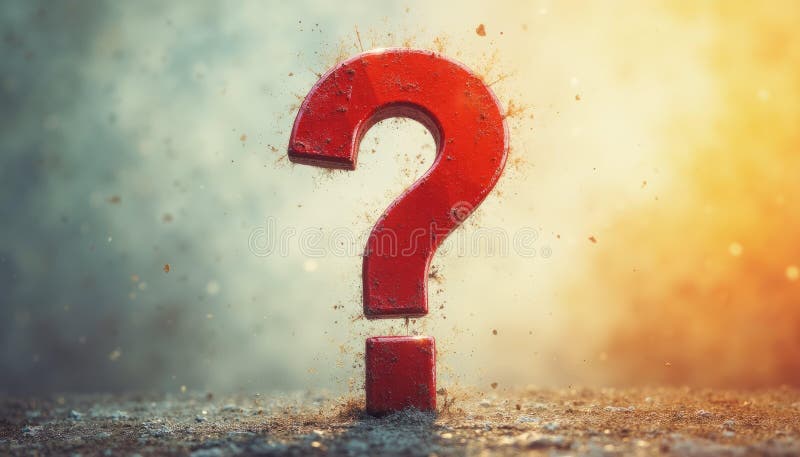 Bold Red Question Mark on Ground Stock Illustration - Illustration of ...