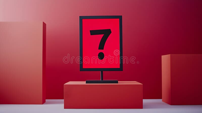 A Bold Red Question Mark on a Monitor Stock Photo - Image of shapes ...