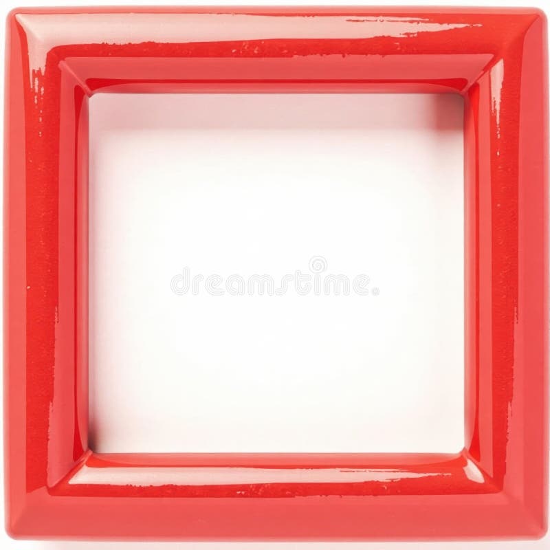 Bold Red Rectangular Frame Isolated on Pure White , Social Media ...