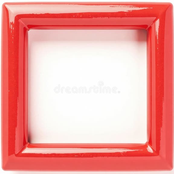 Bold Red Rectangular Frame Isolated on Pure White , Social Media ...