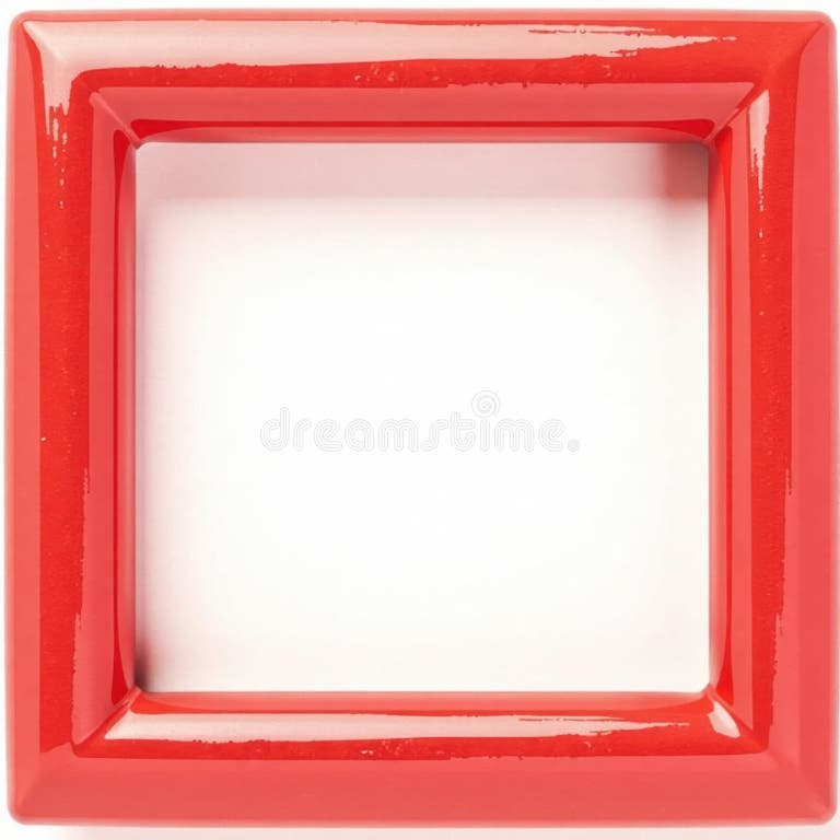 Bold Red Rectangular Frame Isolated on Pure White , Social Media ...