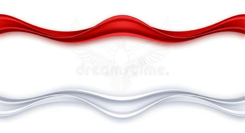 Bold Red Ribbon Flows Over Stylized Eagle Emblem with Elegant Silver ...