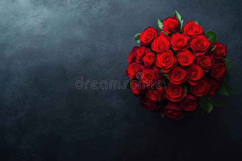 Bold Red Rose Bouquet Perfect for Celebrations. Stock Illustration ...