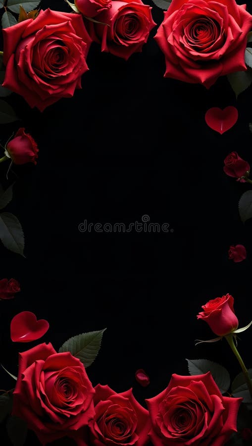 Bold Red Roses on Elegant Black Backdrop Perfect for Valentines Day ...