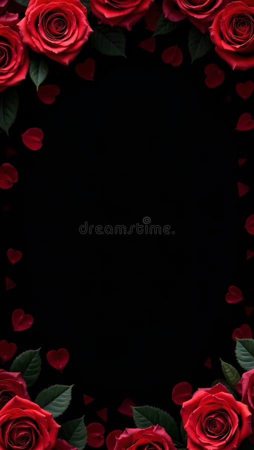 Bold Red Roses on Elegant Black Backdrop Perfect for Valentines Day ...