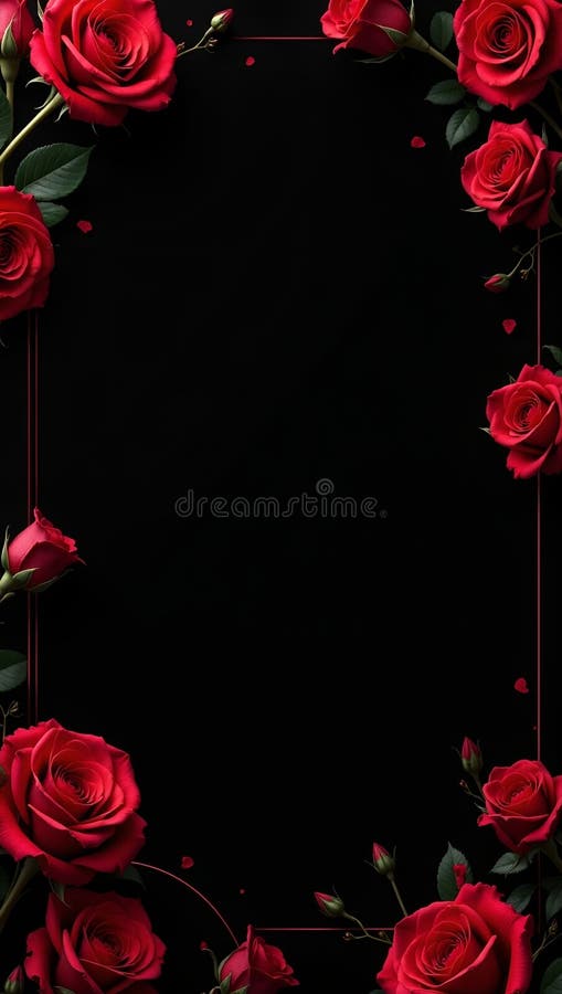 Bold Red Roses on Elegant Black Backdrop Perfect for Valentines Day ...