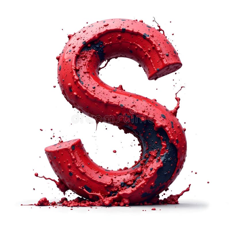 A Bold Red S with Spiked Texture and Splatter Effect, Set Against a ...