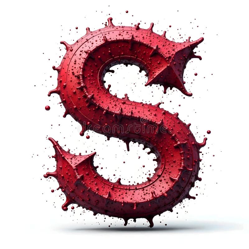 A Bold Red S with Spiked Texture and Splatter Effect, Set Against a ...