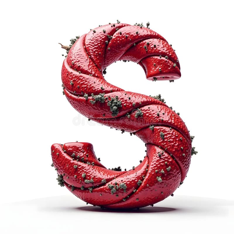 A Bold Red S with Spiked Texture and Splatter Effect, Set Against a ...