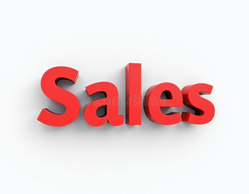 Bold Red Sales Text on a White Background. Stock Illustration ...
