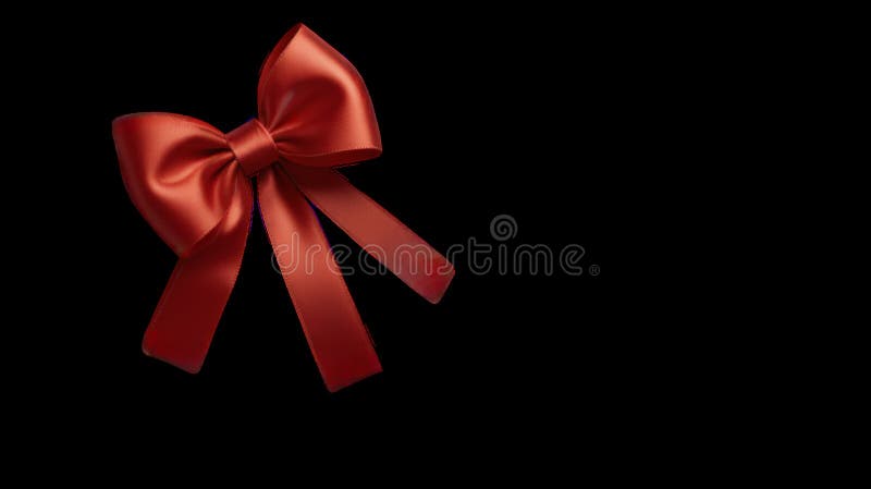 A Bold Red Satin Bow with Long Tails, Perfect for Gift Wrapping or ...
