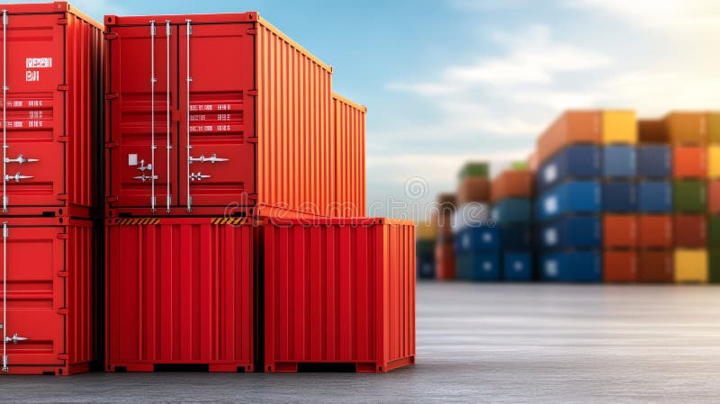 Bold Red Shipping Containers, a Striking Image of Global Trade and ...