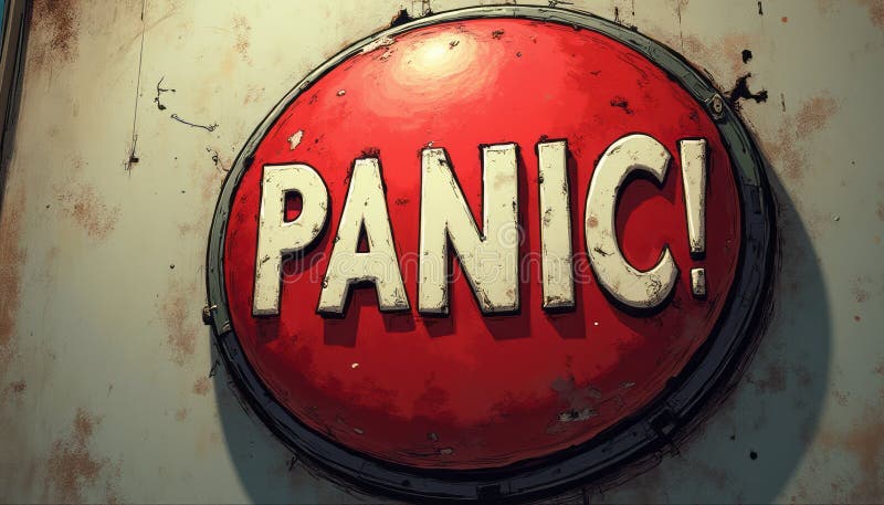Bold Red Sign Reading PANIC with a Distressed Texture Stock Photo ...