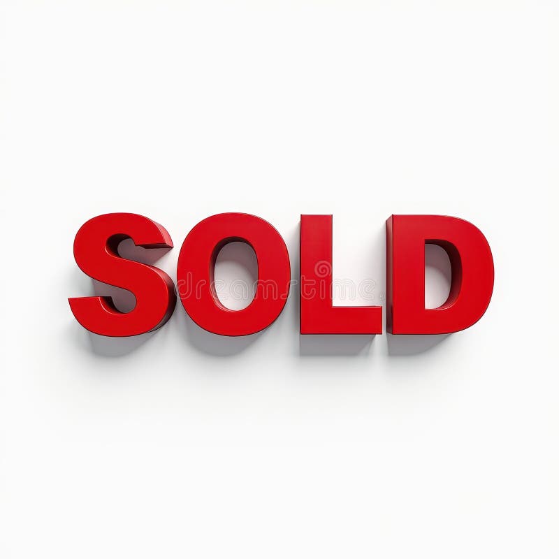 Bold Red SOLD Text on a Clean White Background. Stock Illustration ...