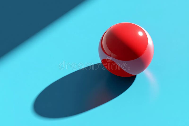 Bold Red Sphere Resting on a Vibrant Blue Surface Creating a Striking ...