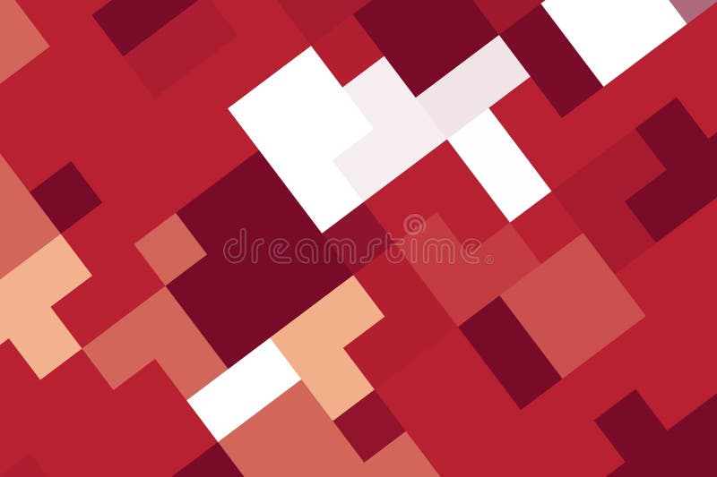 Bold Red Square Pixel Art Pattern with Structured Geometric Design ...