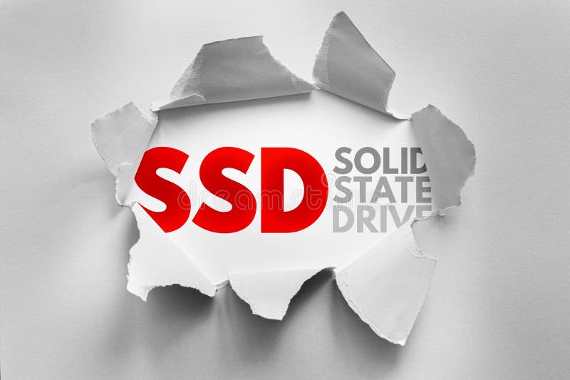 Bold Red "SSD" Text with "Solid State Drive" in Grey Revealed through ...