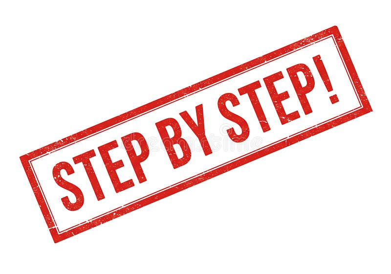 Bold Red Stamp Design Showing Stepwise Instruction Message Stock ...