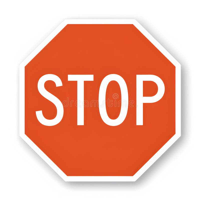 Bold Red STOP Sign on White Background Delivers Unmistakable Warning ...