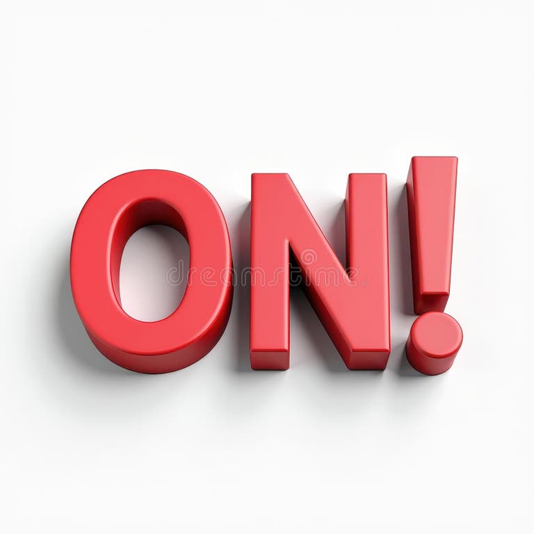 Bold Red Text on! Emphasized with an Exclamation Mark Against a White ...