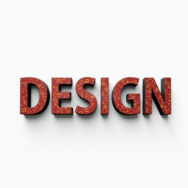Bold Red Text Saying DESIGN on a White Background. Stock Illustration ...