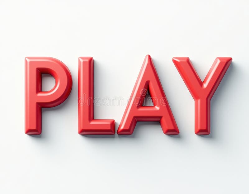 Bold Red Text Spelling PLAY on a White Background. Stock Illustration ...