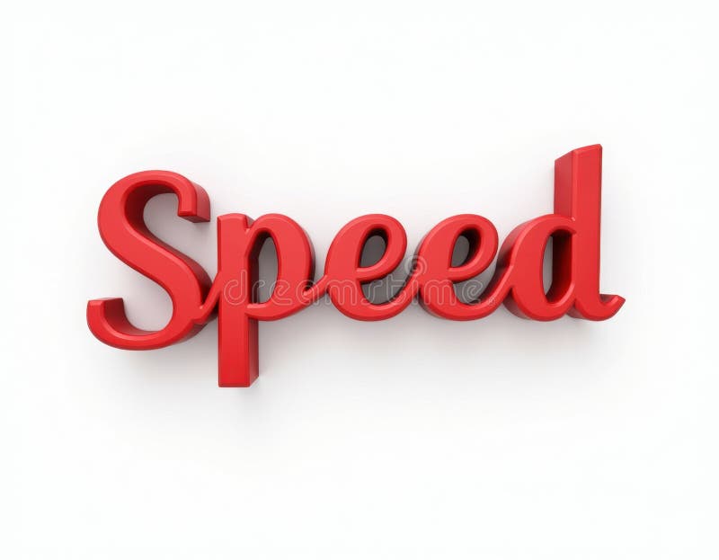 Bold Red Three-dimensional Word Speed on White Background. Stock ...