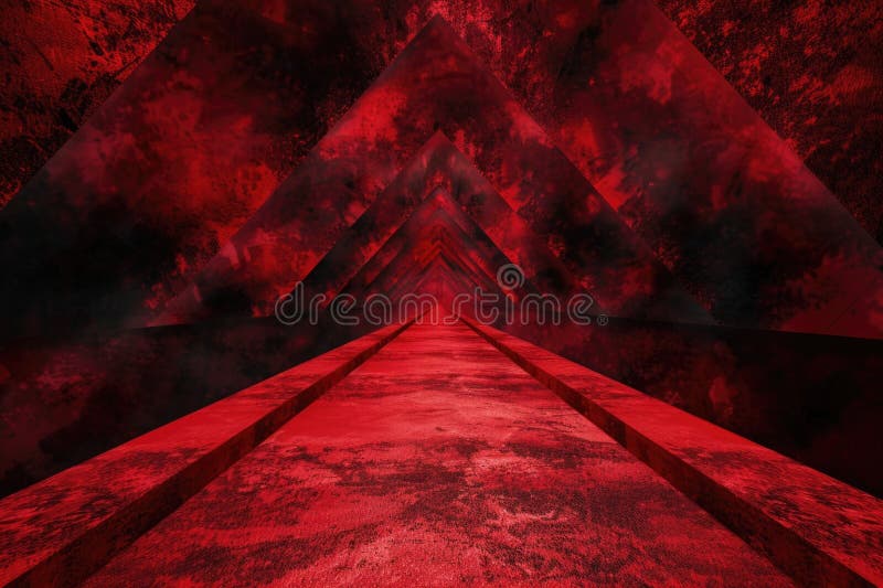 A Bold, Red Triangle on a Dark, Black Background Stock Photo - Image of ...