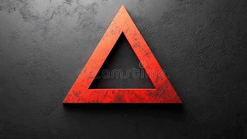 Bold Red Triangle on Solid Black Background Stock Image - Image of ...
