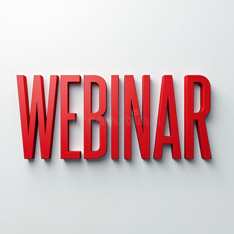 Bold Red WEBINAR Text Against a Minimalistic Light Background. Stock ...