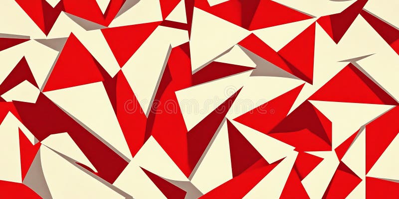 A Bold Red and White Geometric Design with Sharp Triangles and ...