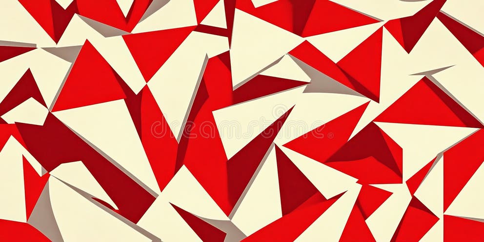 A Bold Red and White Geometric Design with Sharp Triangles and ...