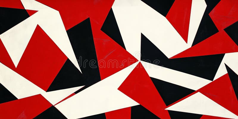 A Bold Red and White Geometric Design with Sharp Triangles and ...