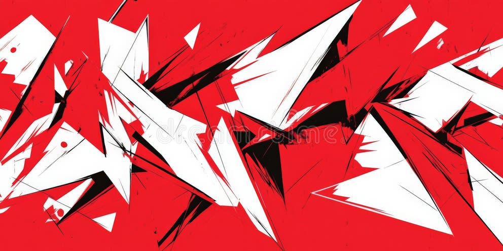 A Bold Red and White Geometric Pattern with Sharp Lines and Triangles ...