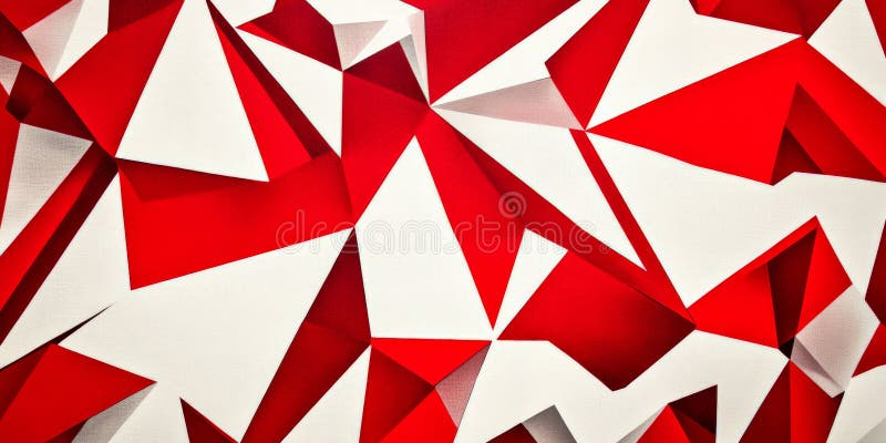 A Bold Red and White Geometric Pattern with Sharp Lines and Triangles ...