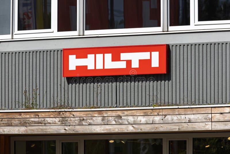 Red and white Hilti logo. editorial image. Image of technology - 385773905