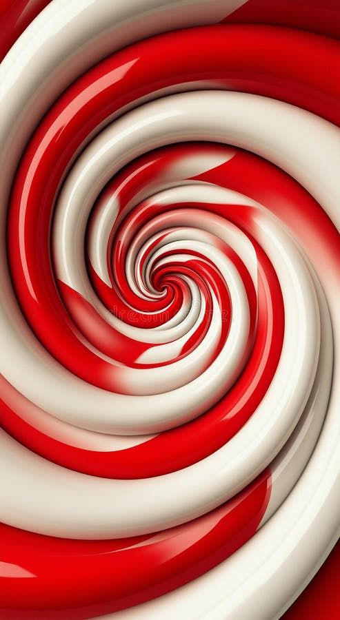 Bold Red and White Spiral Pattern Creating an Eye-catching Visual ...
