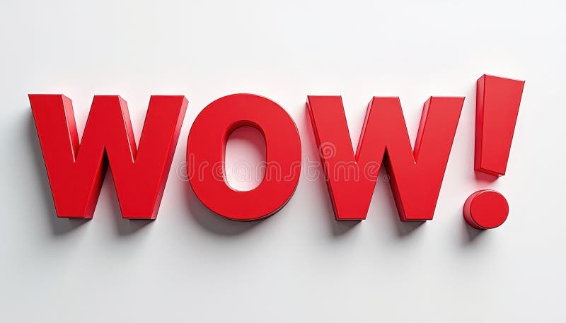 Bold Red WOW! Text Against a Clean White Background. Stock Illustration ...