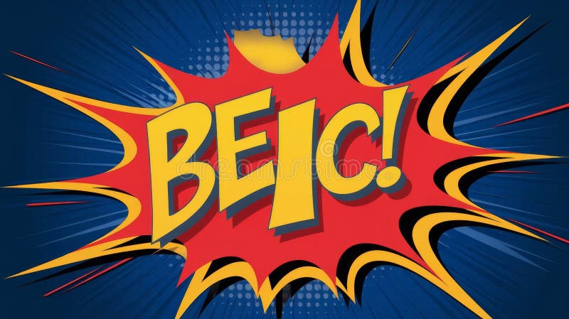 Bold Red and Yellow Explosion Frame in Comic Book Style for Dynamic ...