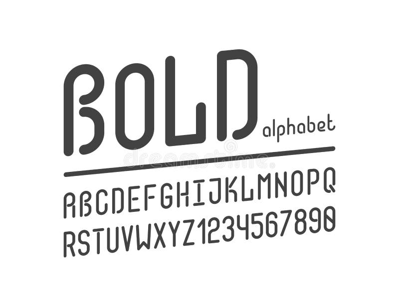 The Bold Retro Creative Font. Stock Illustration - Illustration of ...