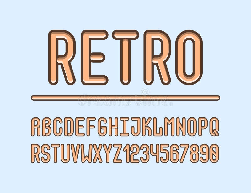 The Bold Retro Creative Font. Stock Illustration - Illustration of ...