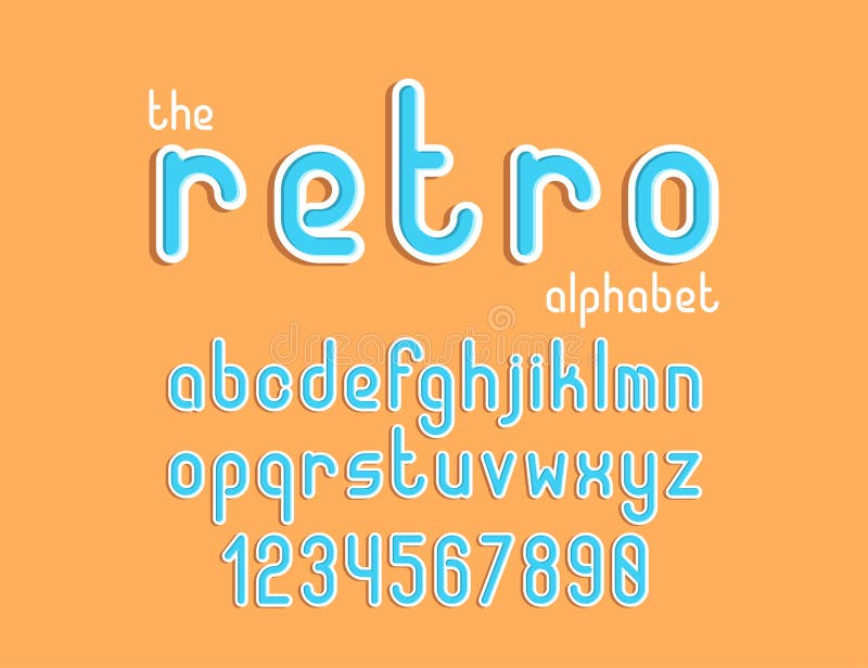 The Bold Retro Creative Font. Stock Illustration - Illustration of text ...